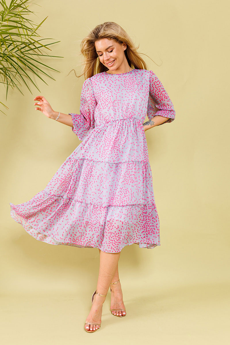 Купить платья миди NikVa 366.2d фуксия + пепел - Описание, фото, цена